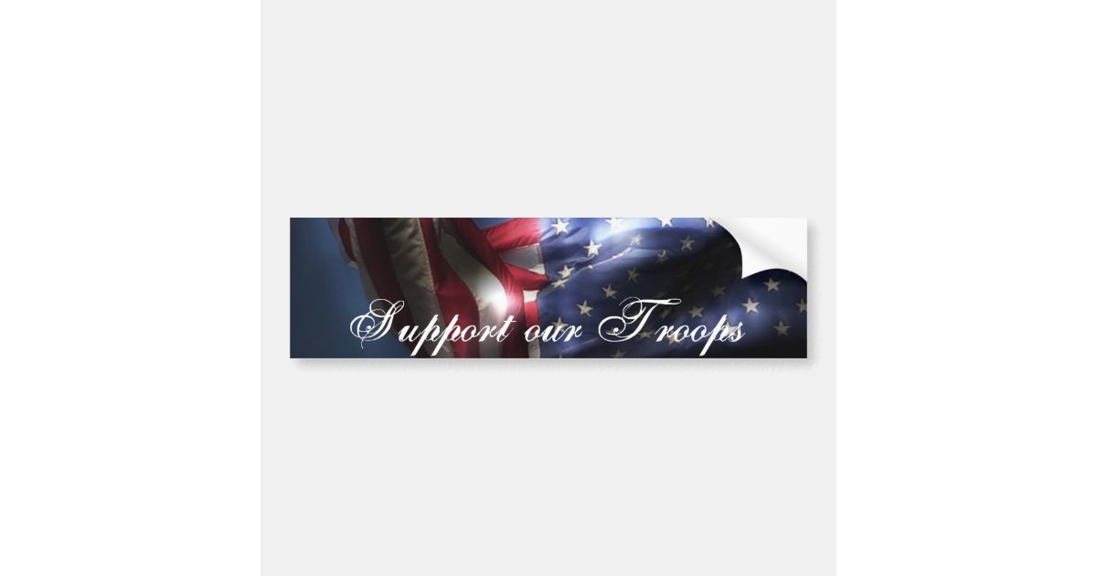 Support our Troops-U.S.A. Flag Bumper Sticker | Zazzle