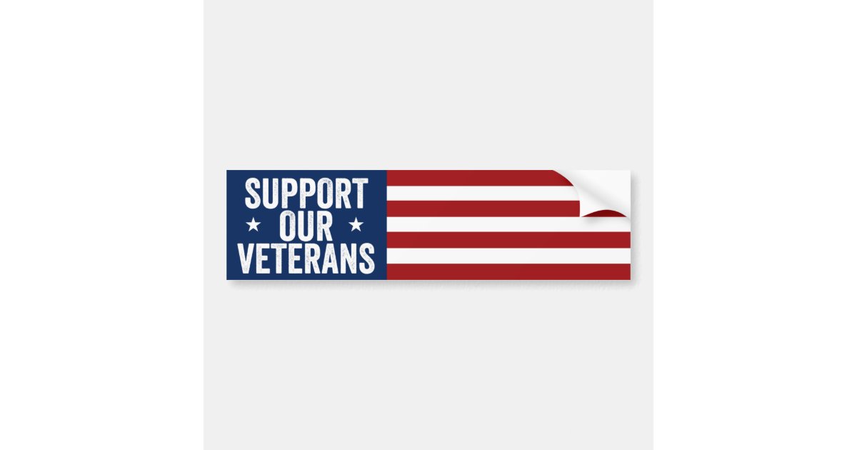 Support Our Veterans Memorial Day Veteran's Day Bumper Sticker | Zazzle