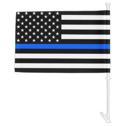 Support Police Officers Thin Blue Line Car Flag | Zazzle