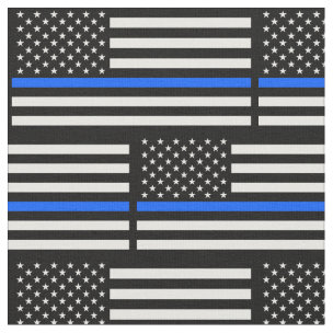 Thin Blue Line Fabric | Zazzle