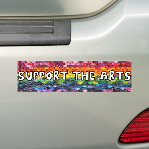 Support the Arts Rainbow Bumper Sticker | Zazzle