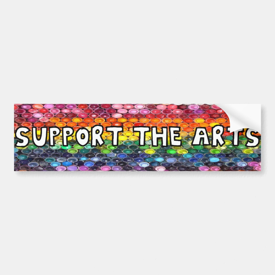 Support the Arts Rainbow Bumper Sticker | Zazzle