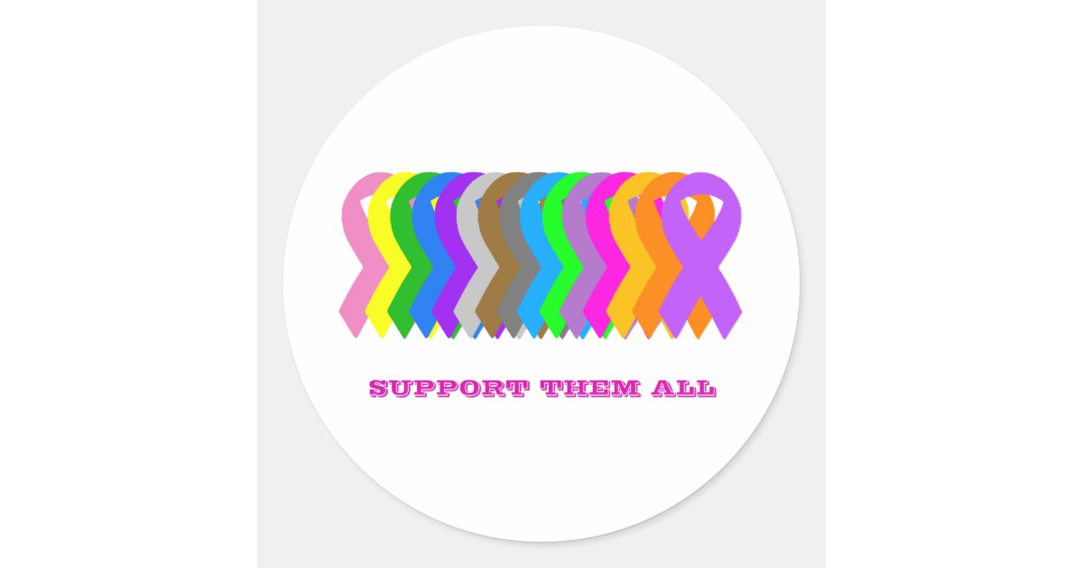 Support them all classic round sticker | Zazzle