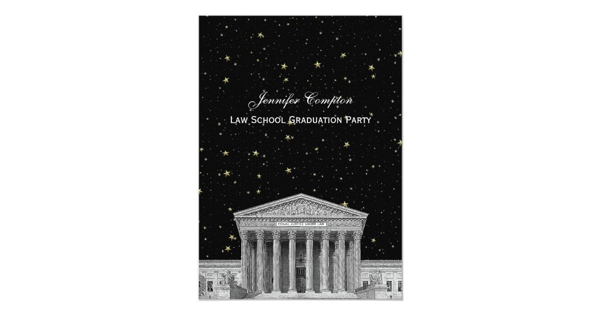Supreme Court Etch3 DIY BG Color V Law School Grad Invitation | Zazzle.com