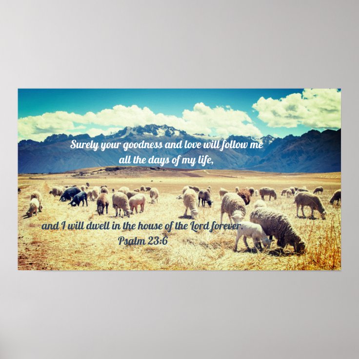 "Surely Goodness" Psalm 23:6 Biblical Prophetic Poster | Zazzle