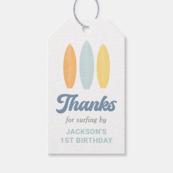 Surf Beach Kids Birthday Party Gift Tags | Zazzle