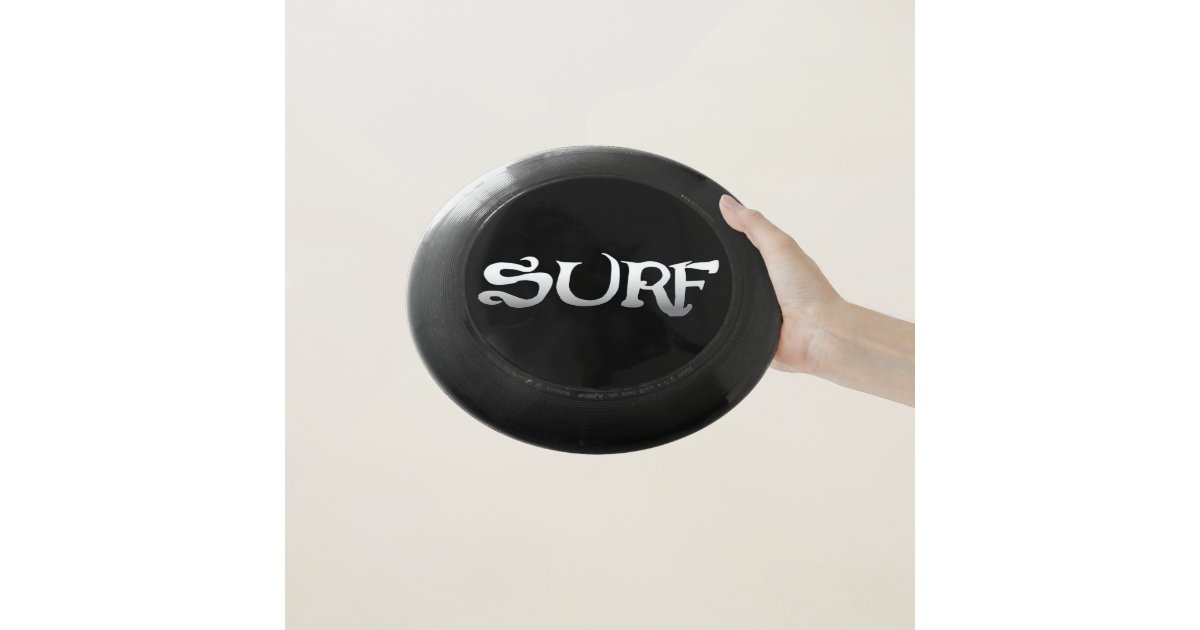 Surf black black Frisbee | Zazzle