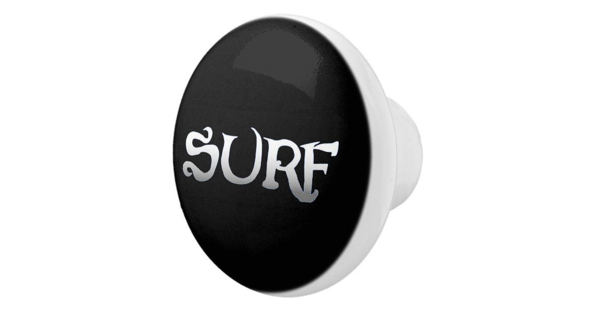 Surf black ceramic knob | Zazzle