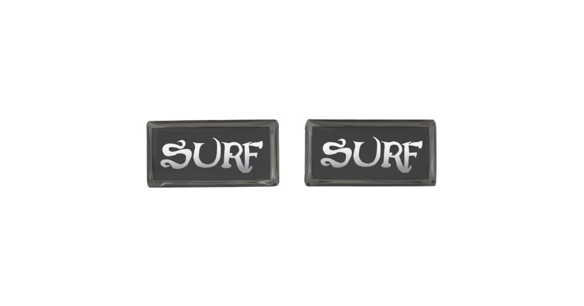 Surf black gunmetal rectangle cufflinks | Zazzle