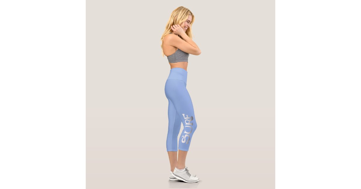 Surf blue high waisted capris pants | Zazzle