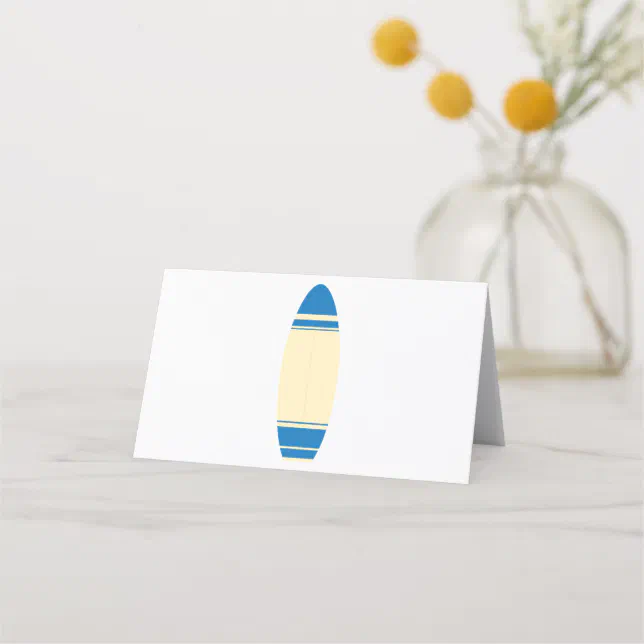 Surf Board Place Card | Zazzle