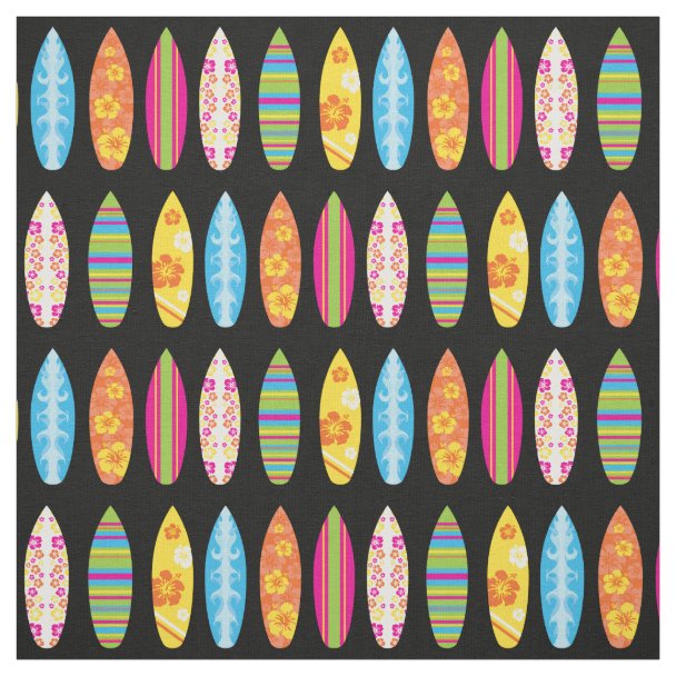 Surf Boards Cute Tropical Beach Sports Fabric | Zazzle