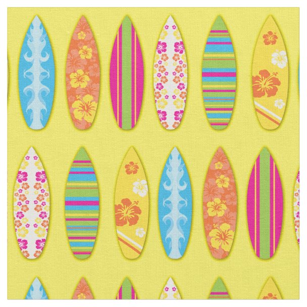 Surf Boards Cute Tropical Beach Sports Fabric | Zazzle