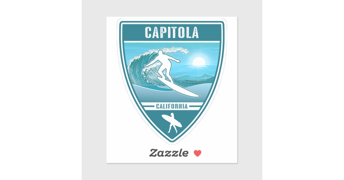 Surf Capitola California Sticker | Zazzle