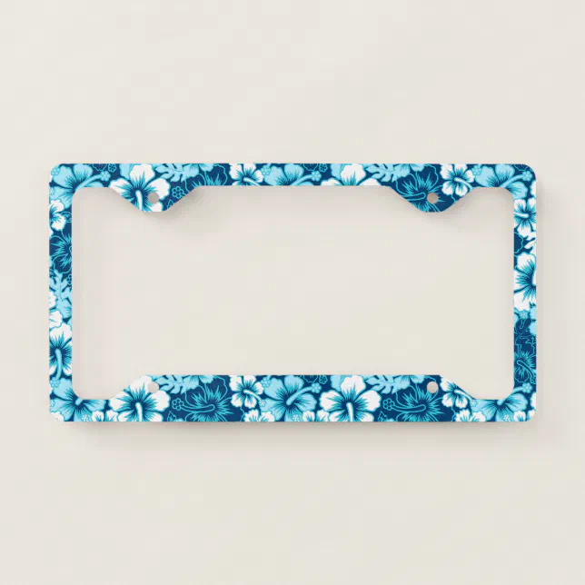 Surf floral hibiscus license plate frame | Zazzle
