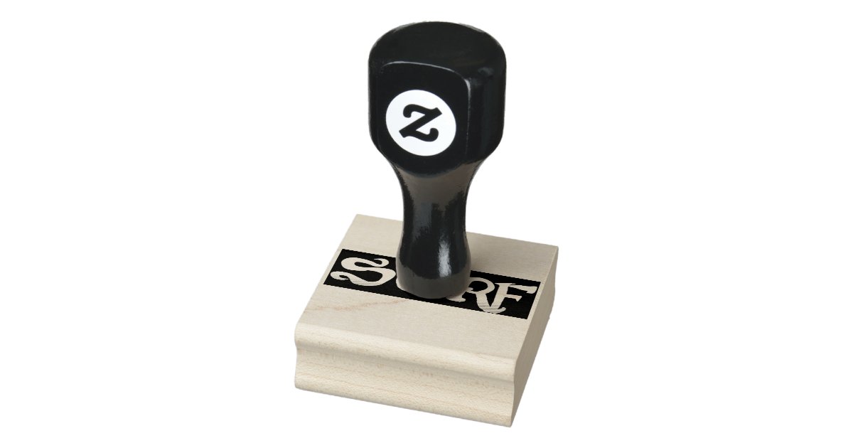 Surf large rubber stamp w handle | Zazzle