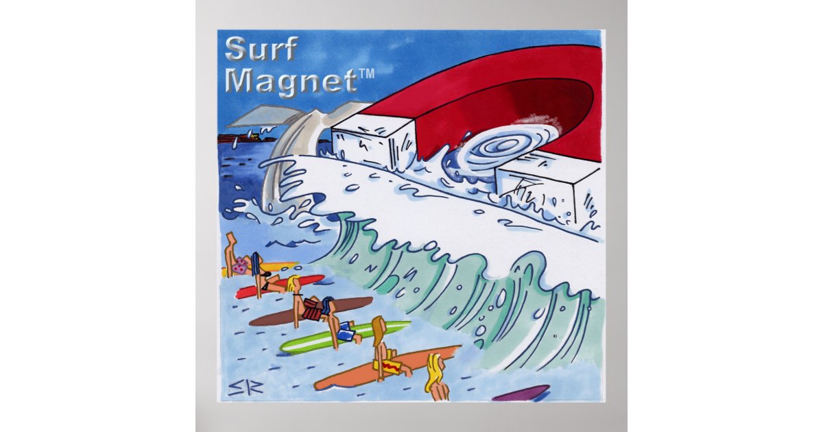 Surf Magnet matte poster | Zazzle