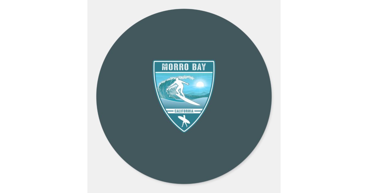 Surf Morro Bay California Classic Round Sticker | Zazzle