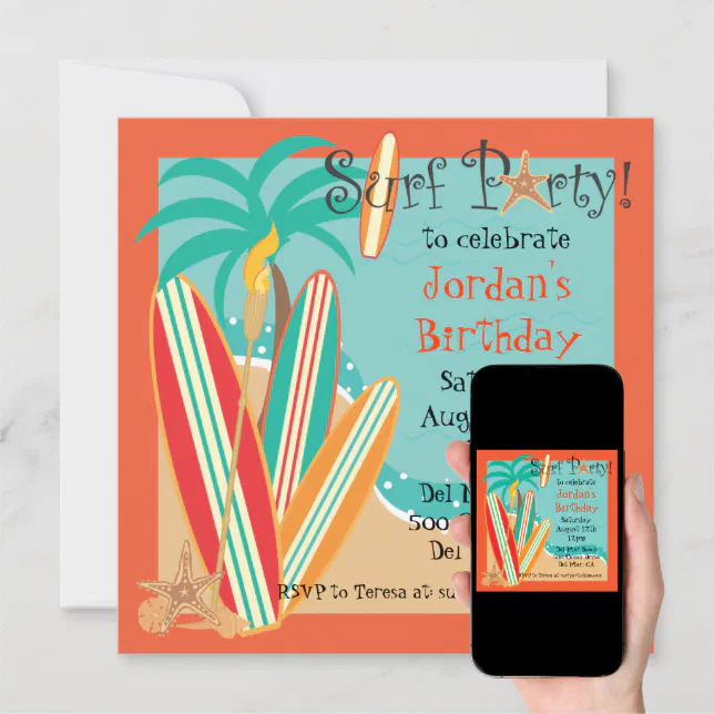 Surf Party Invitation | Zazzle