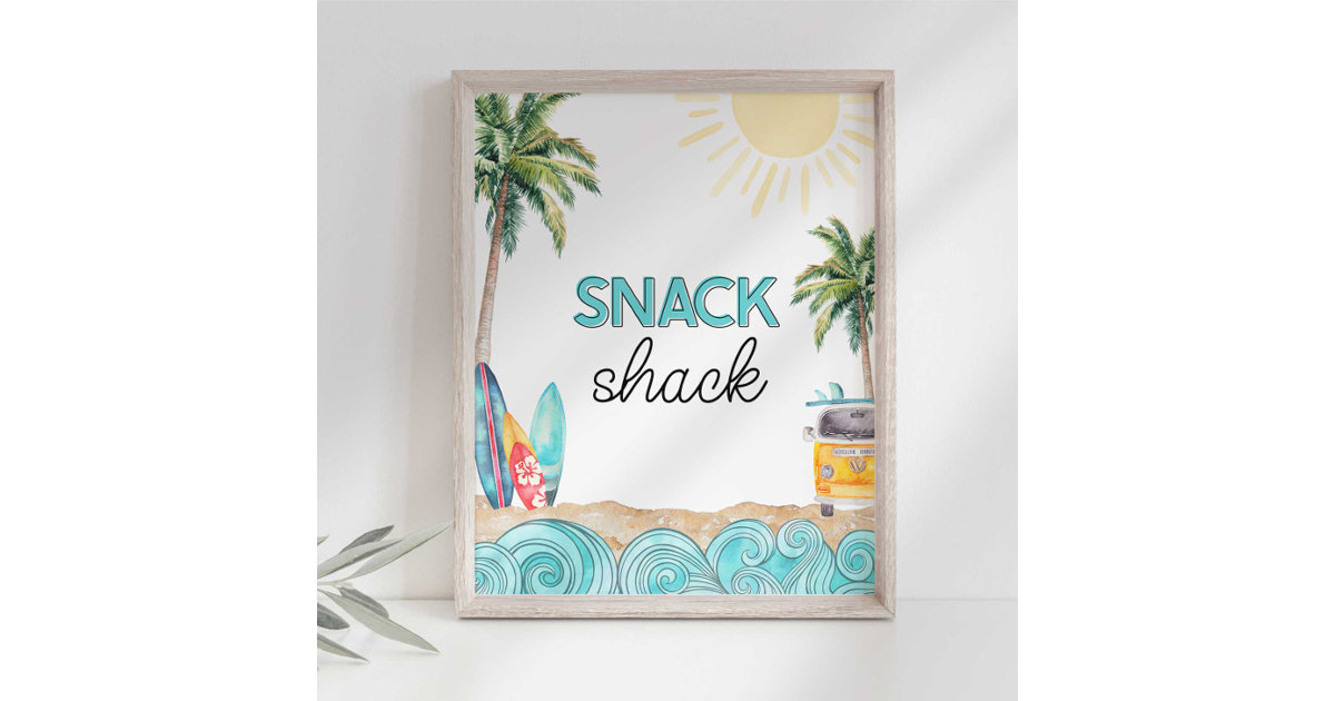 Surf Party Snack Shack Sign | Zazzle