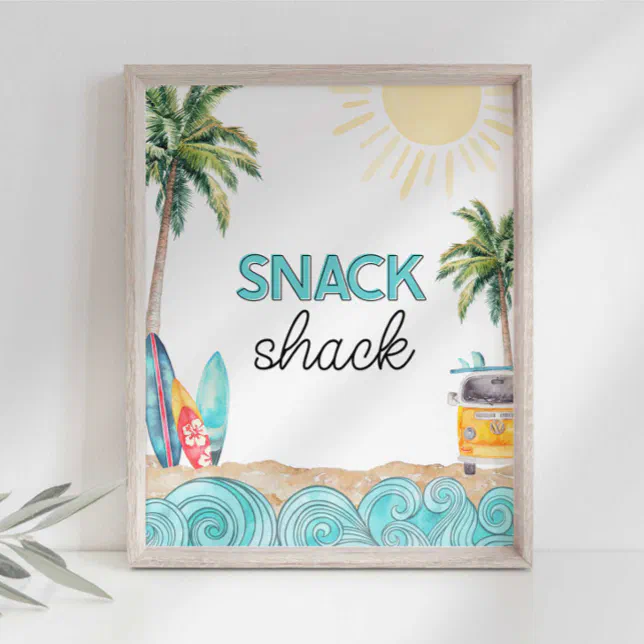 Surf Party Snack Shack Sign | Zazzle