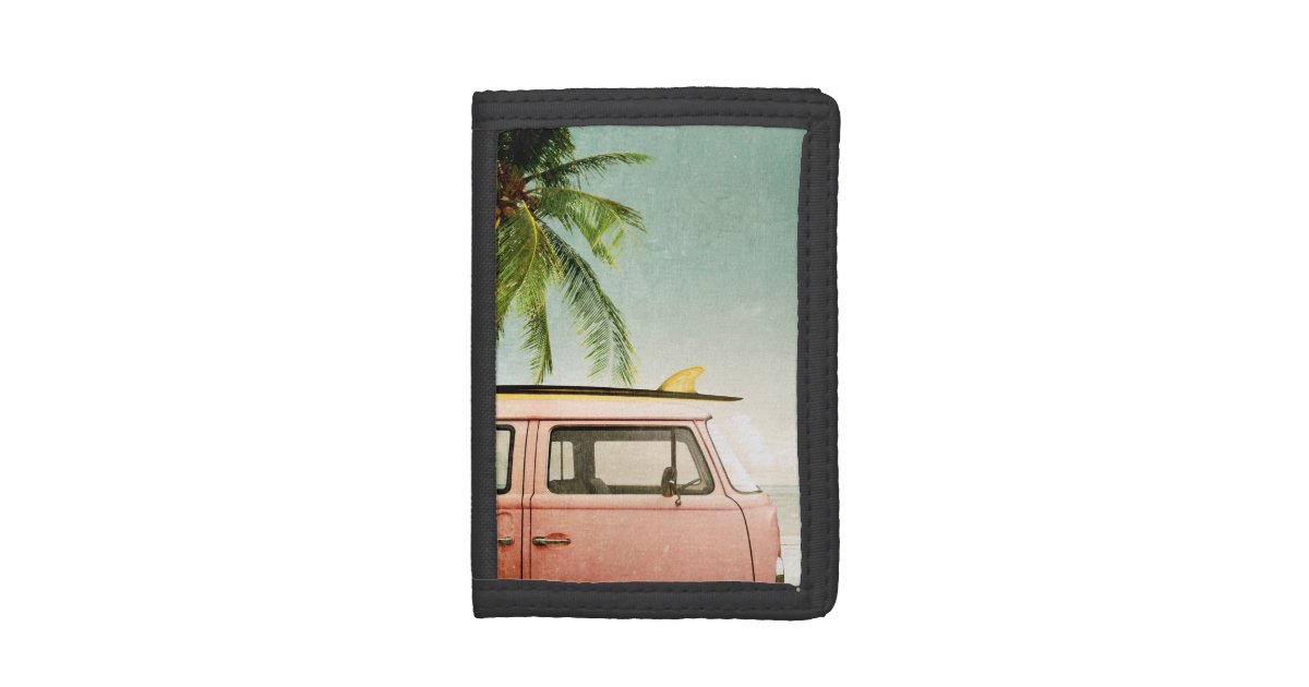 Surf Retro | Beach Trifold Wallet | Zazzle