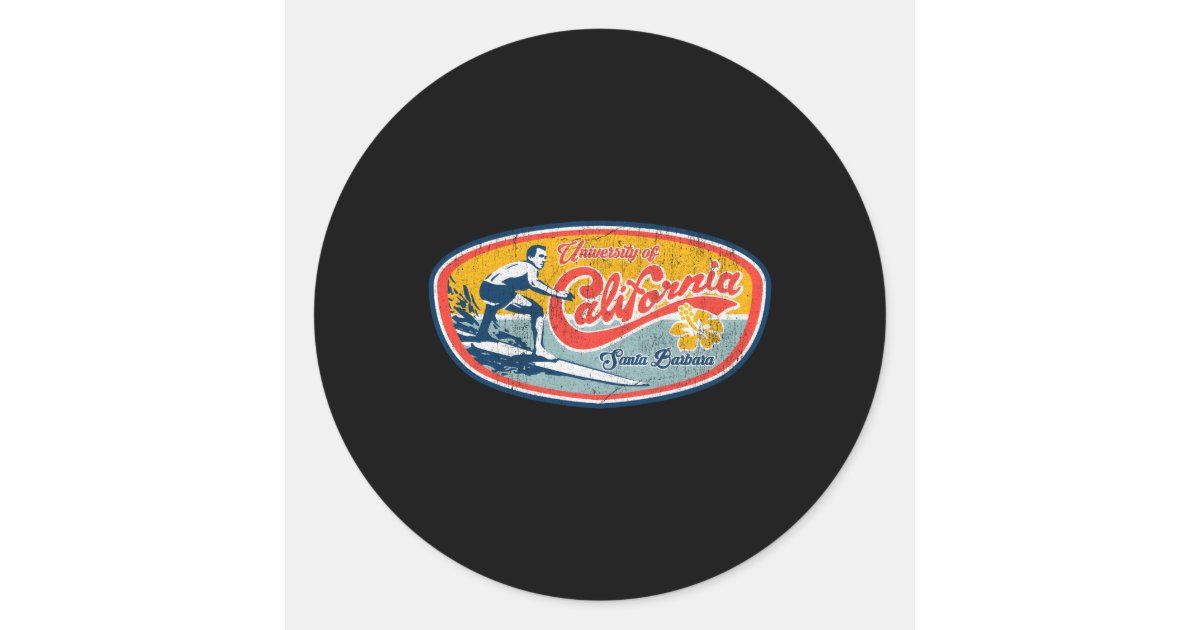 Surf Style Ucsb Classic Round Sticker | Zazzle
