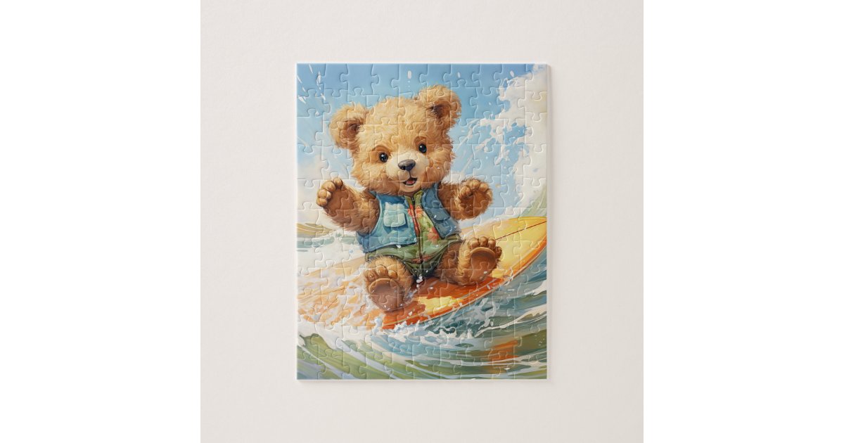 Surf Teddy Bear Puzzle: Adventure Puzzle | Zazzle