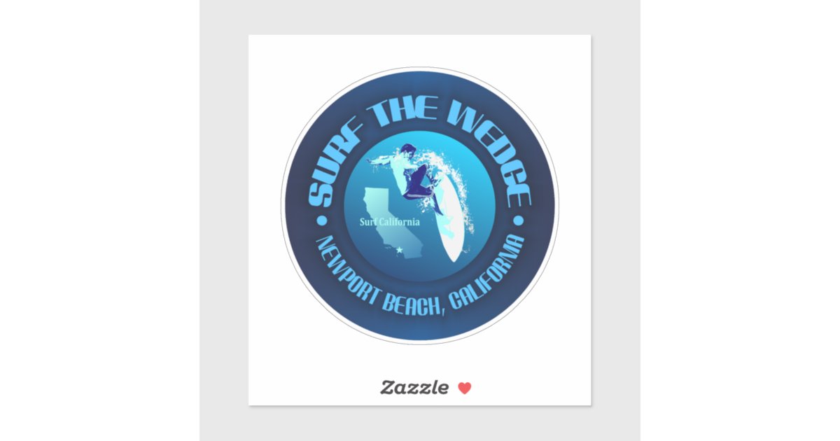 Surf the Wedge Sticker | Zazzle