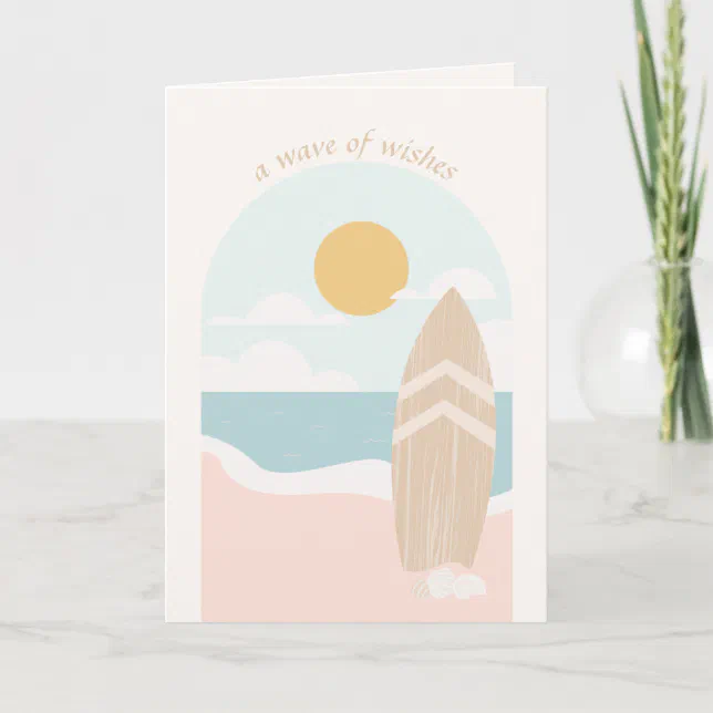 Surfboard Beach Baby Shower Card | Zazzle