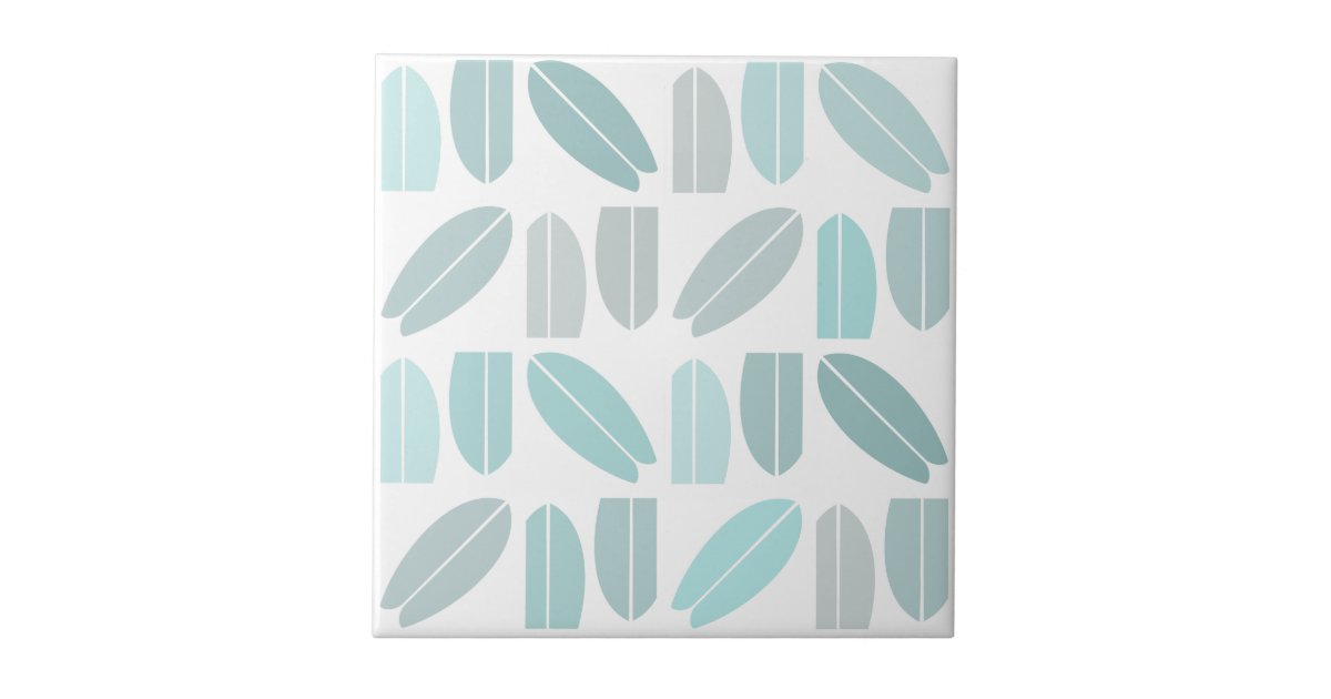 Surfboard Pattern Mint Teal Ceramic Tile | Zazzle
