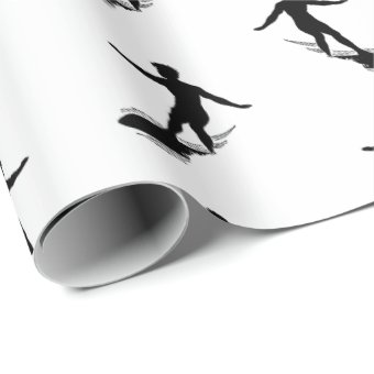 Surfboard Surfing Pattern CUSTOM BACKGROUND COLOR Wrapping Paper | Zazzle