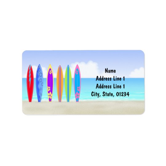 Surfboards Beach Address Labels | Zazzle.com