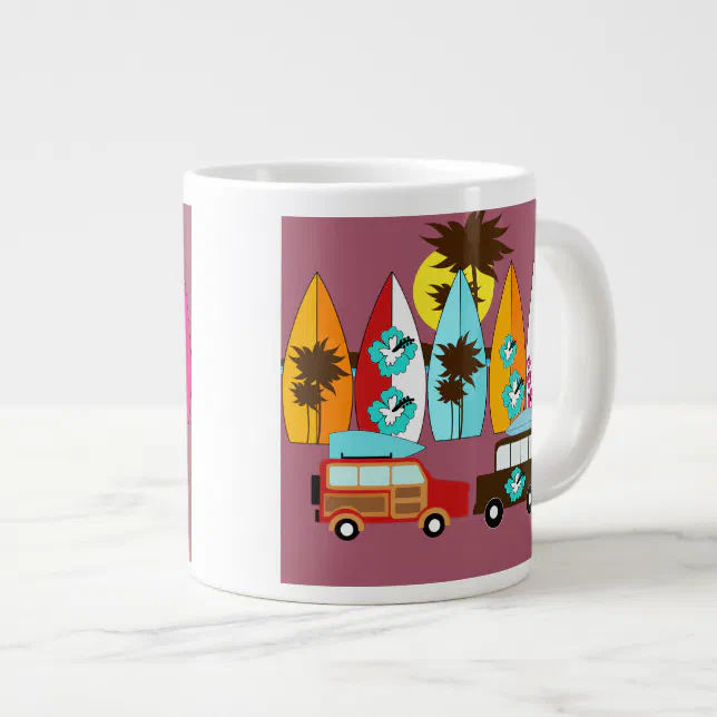 Surfboards Beach Bum Surfing Hippie Vans Large Coffee Mug | Zazzle