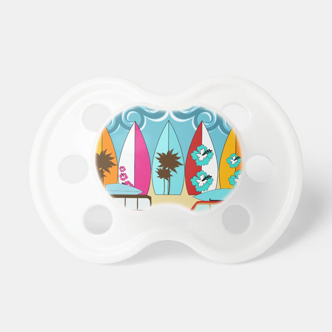 Surfboards Beach Bum Surfing Hippie Vans Pacifier | Zazzle