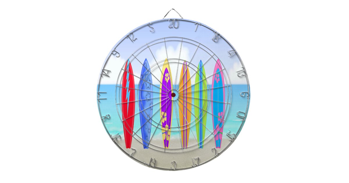 Surfboards Beach Dart Board | Zazzle