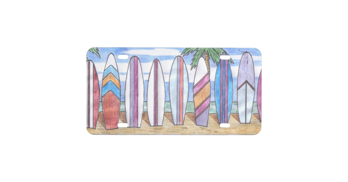 SURFBOARDS license plate | Zazzle