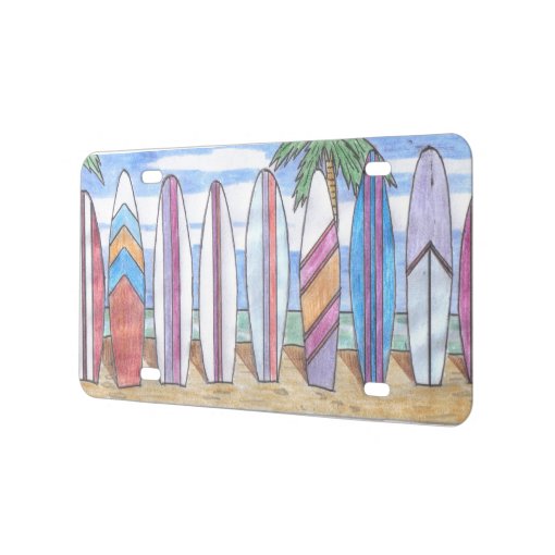 SURFBOARDS license plate | Zazzle