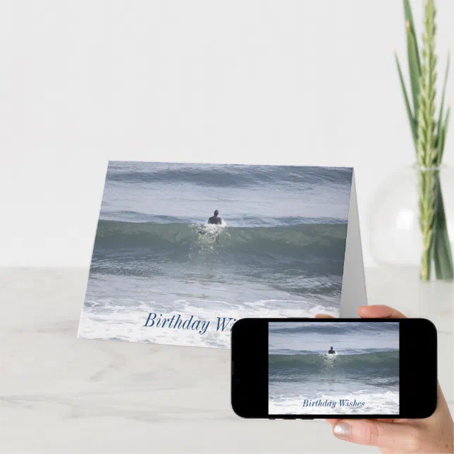 Surfer Birthday Wishes Card | Zazzle