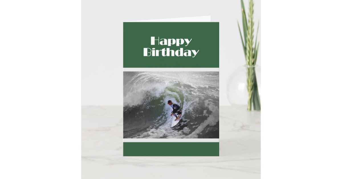 Surfer Boy Birthday Card | Zazzle