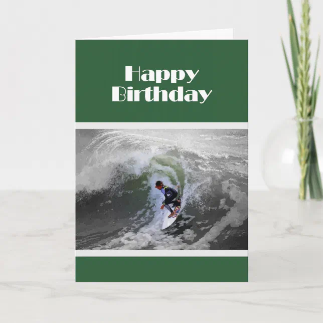 Surfer Boy Birthday Card | Zazzle