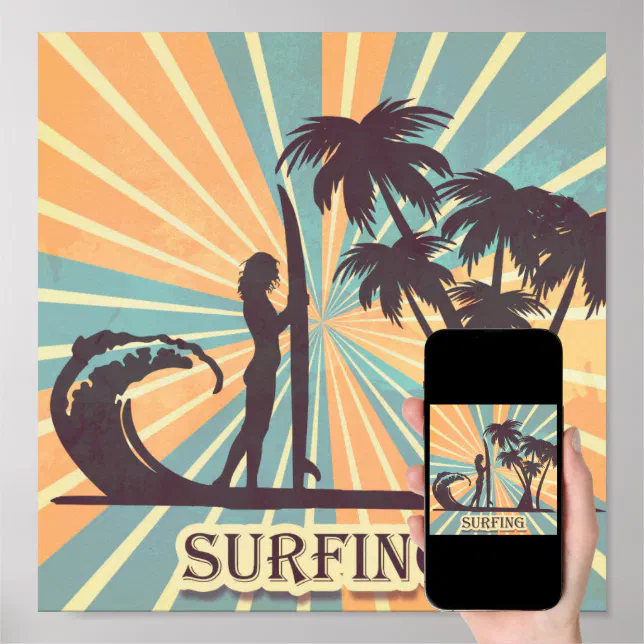 Surfer Girl Poster | Zazzle