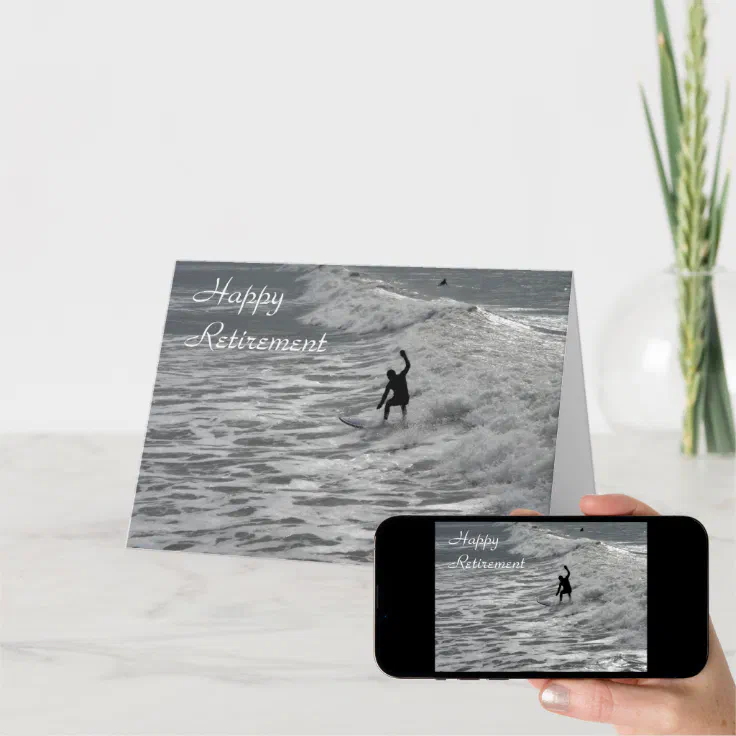 Surfer happy retirement card | Zazzle