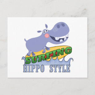 Hippo Postcards - No Minimum Quantity | Zazzle