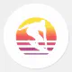 Surfer Retro Surfing Sunset Classic Round Sticker | Zazzle
