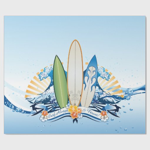Surfing 2 Wrapping Paper | Zazzle