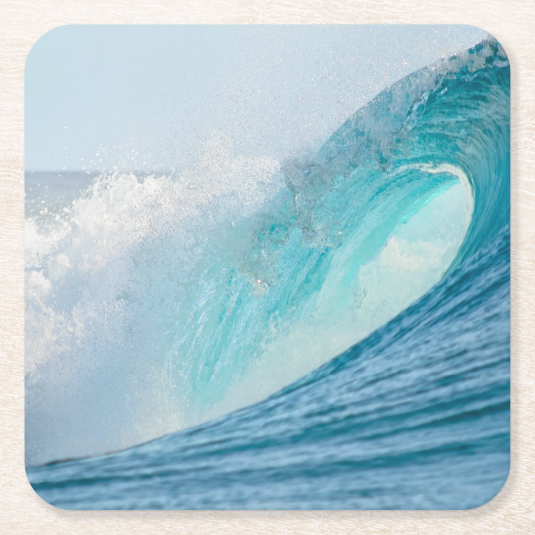 Surfing barrel wave breaking coaster | Zazzle