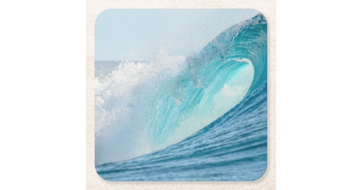 Surfing barrel wave breaking coaster | Zazzle