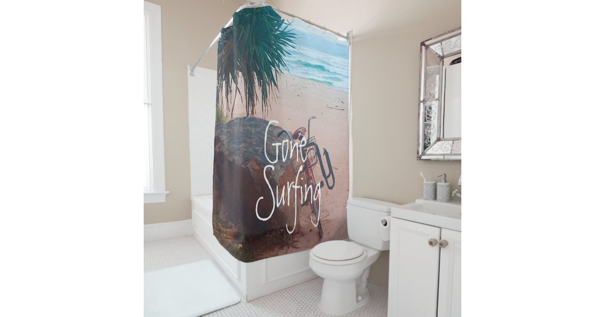 Surfing Beach Ocean Surfer Shower Curtain | Zazzle