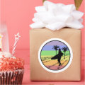 Surfing Classic Round Sticker | Zazzle